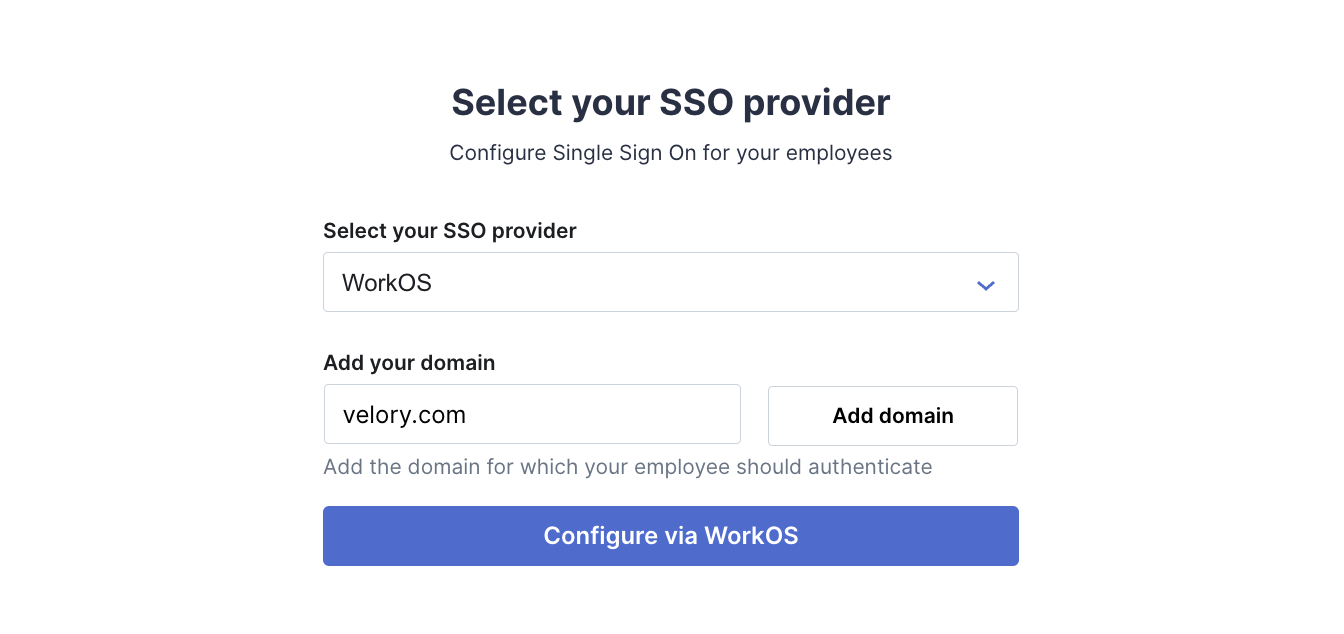Enable login with SSO (Single Sign On) – Velory Helpcenter