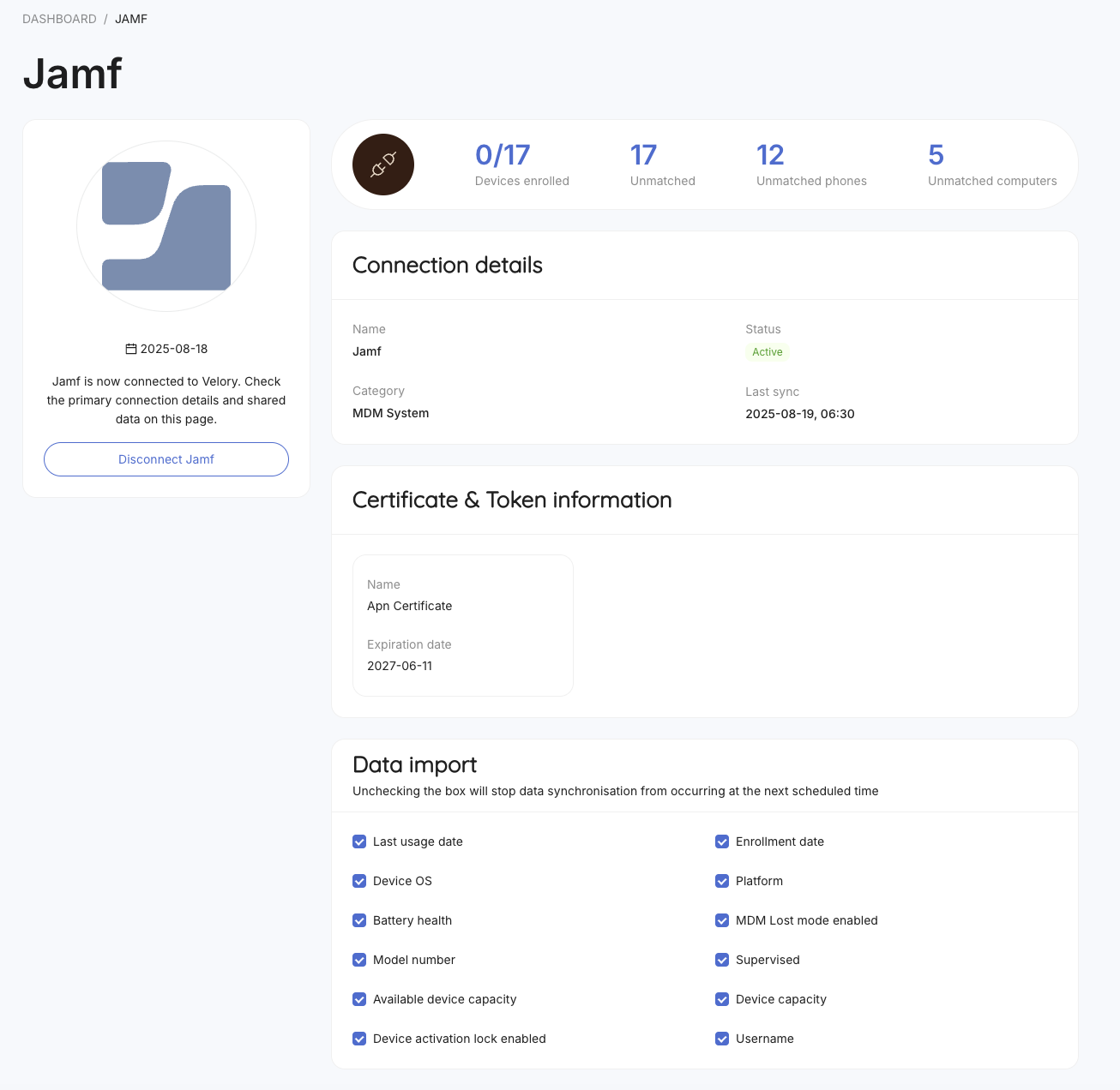 Jamf MDM integration guide – Velory Helpcenter