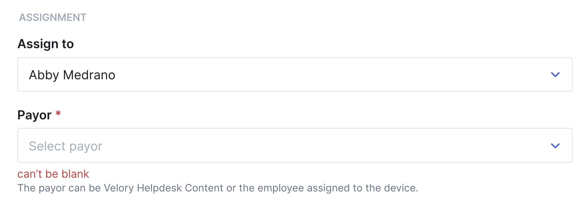 The payor of a device – Velory Helpcenter